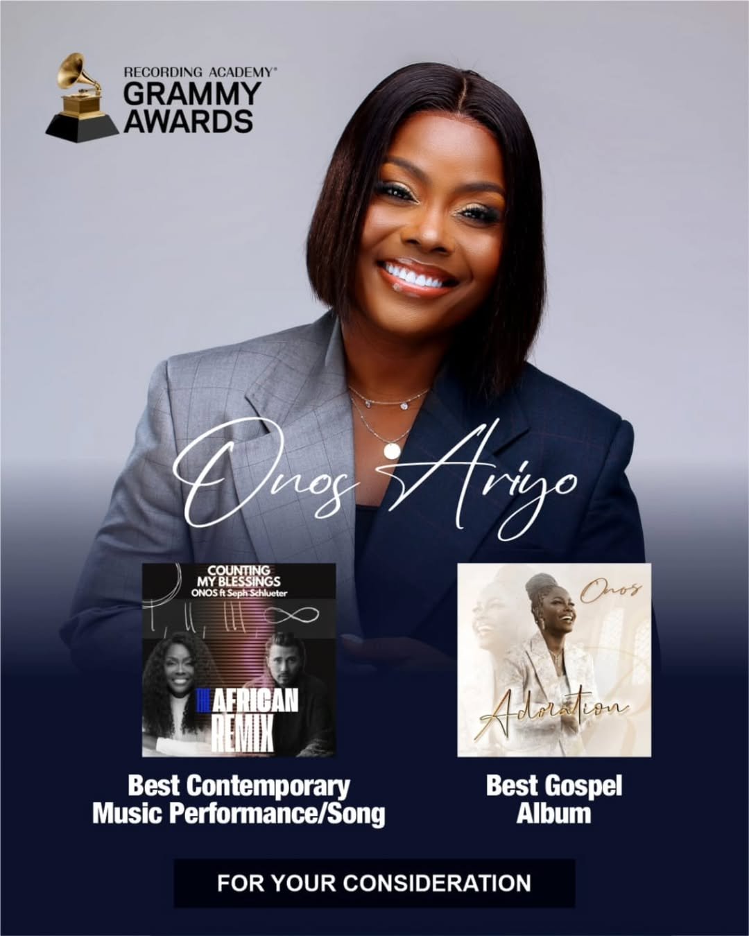 Onos Ariyo’s “Counting My Blessings” & “Adoration” Album Make Grammy ...